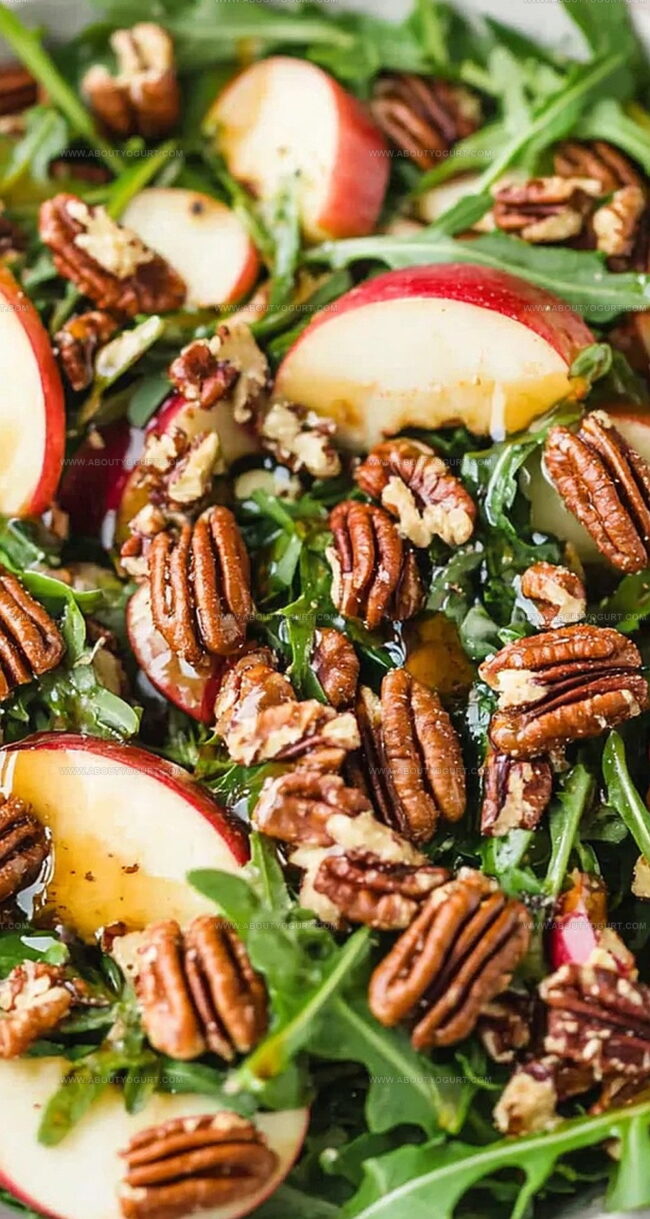Apple Arugula Salad Recipe with Maple Pecans - About Yogurt