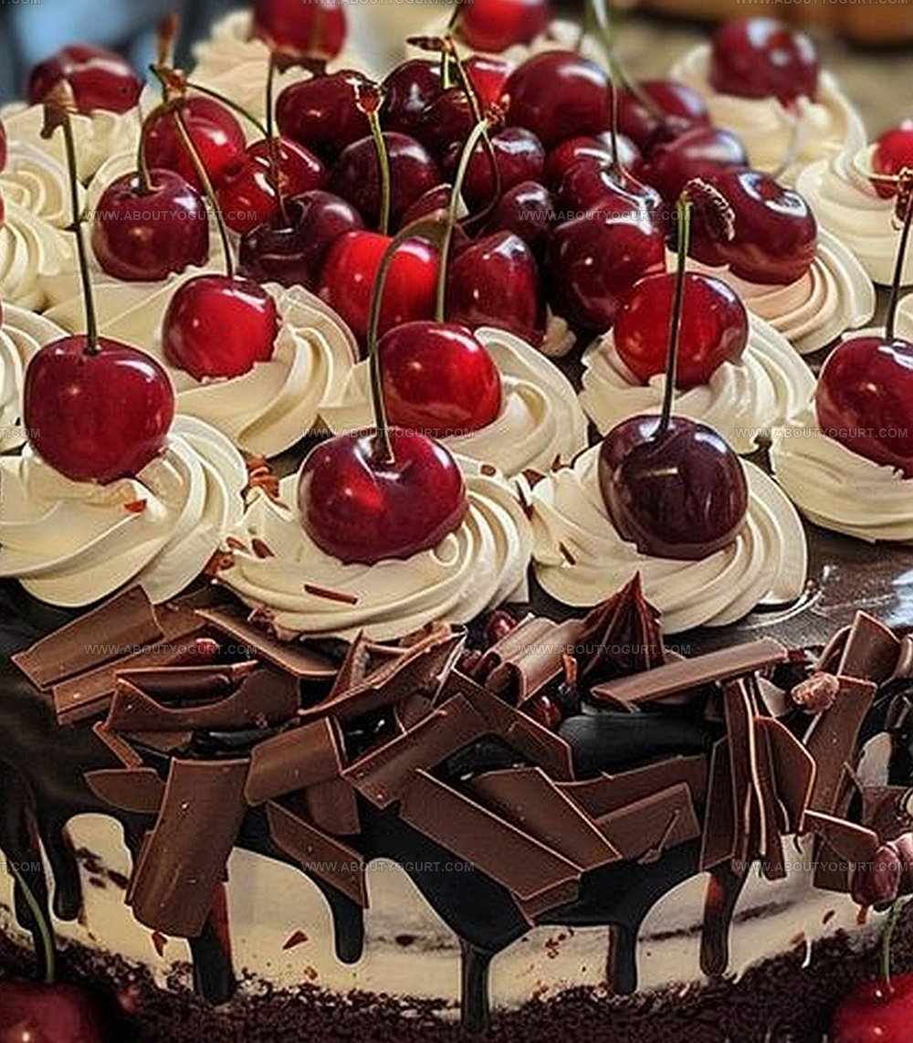 Rich & Stunning Black Forest Cherry Cake Recipe - About Yogurt