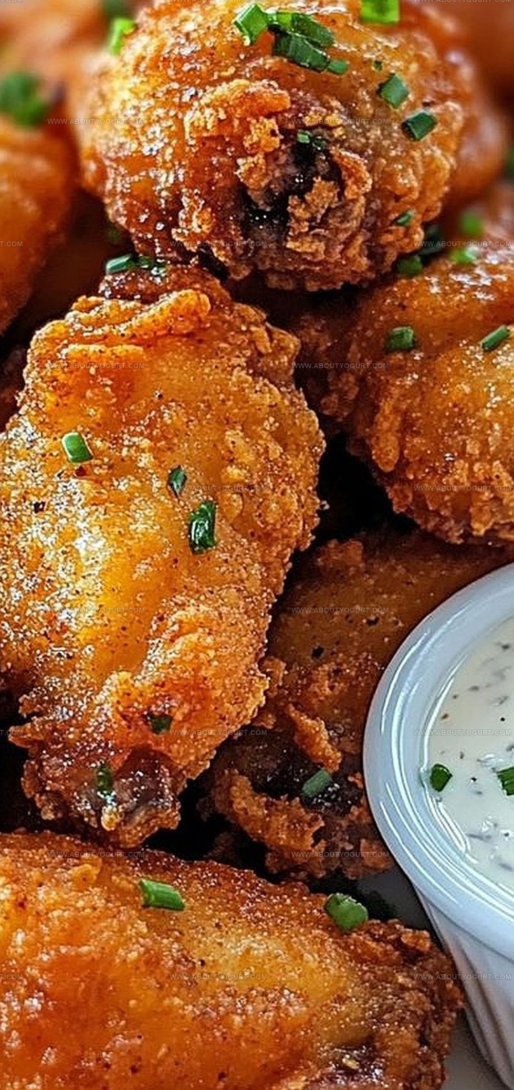 Crispy Fried Chicken Wings Recipe with Ranch Dip - About Yogurt